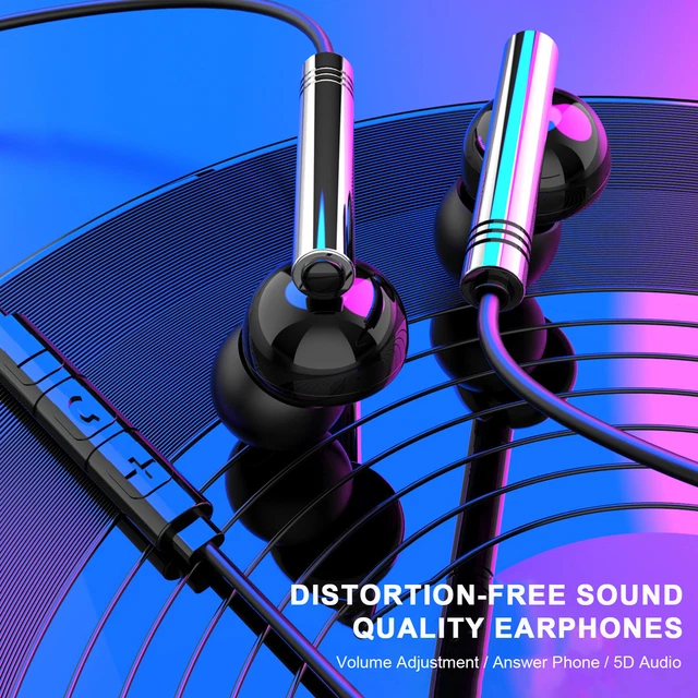 DYNAMIC SOUND EFFECT Earphones Distortion-free Quality Premium Wired ...
