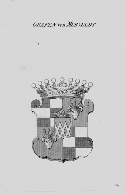 1820 - MERVELDT Armoiries Adel Coat De Arms Heraldry Héraldique Crest ...