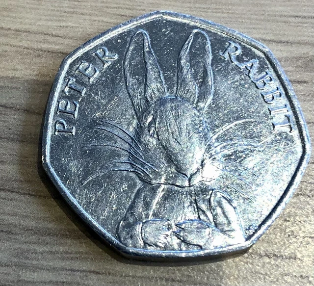 50P COIN. BEATRIX POTTER PETER RABBIT FIFTY PENCE COIN 2016. Circulated ...