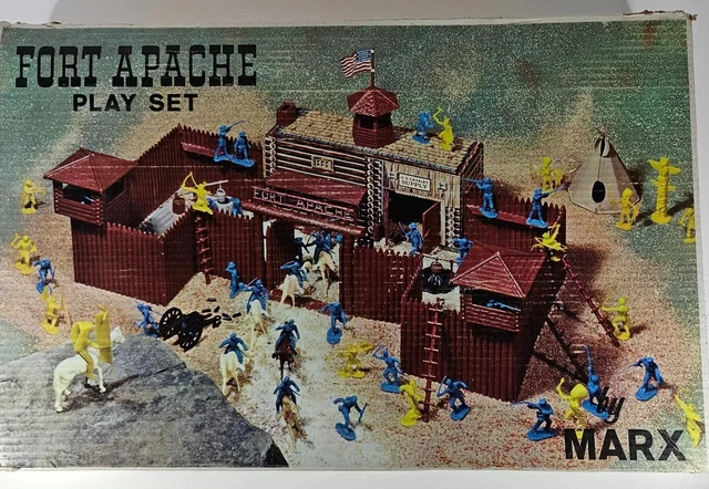 VERY RARE-MARX TOYS VTG.#3681 Fort Apache Play Set.1964 COMPLETE SET ...