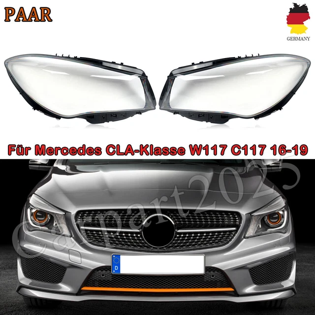 PAAR SCHEINWERFERGLAS STREUSCHEIBE Linse Für 2016-2019 Mercedes W117 CLA45 DHL EUR 116,98 ...