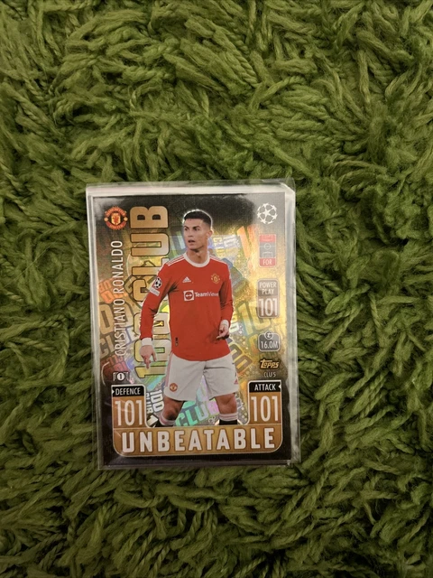 TOPPS MATCH ATTAX Extra 21/22 Cristiano Ronaldo 100 Club Card 101 ...