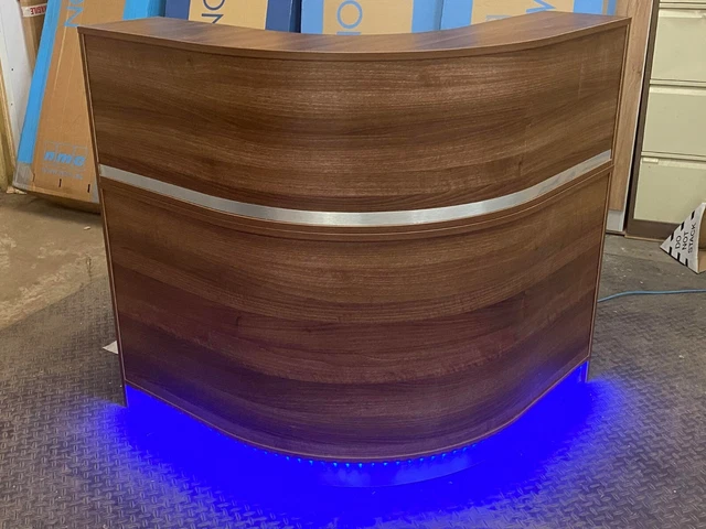 RECEPTION DESK SPA Beauty Hairdressing Salon Barber Shop Office Walnut ...