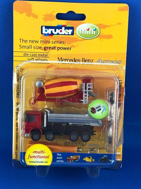 BRUDER MINI 601 Portachiavi Mercedes-Benz Actros betoniera/ribaltabile ...
