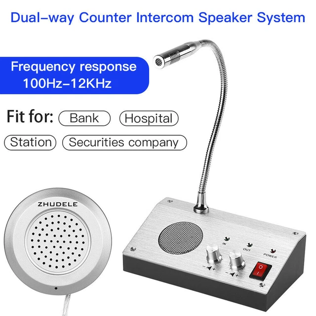 DUAL-WAY BANK STORE Station Window Counter Intercom Interphone System ...