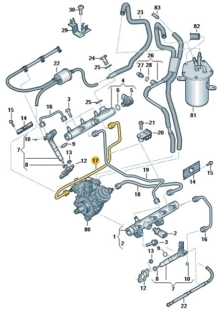 NEW GENUINE AUDI A4 A5 A6 Q5 Q7 3.0 Tdi Metal Fuel Line Pipe - 059 130 312 N EUR 35,14 - PicClick FR
