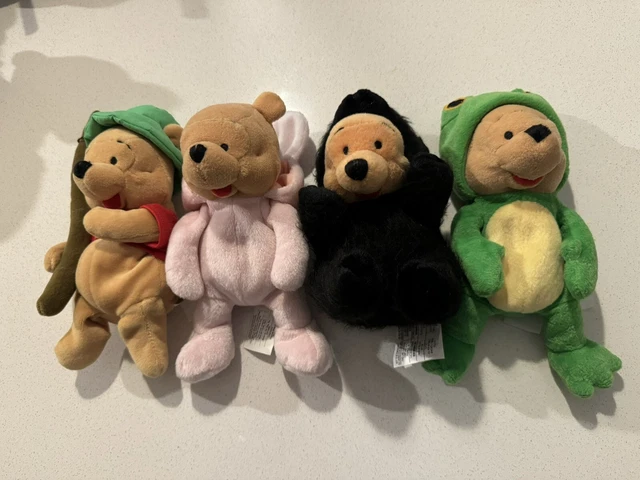 DISNEY STORE SET Of 4 Winnie The Pooh Beanie Plush’s - Bear / Rabbit ...