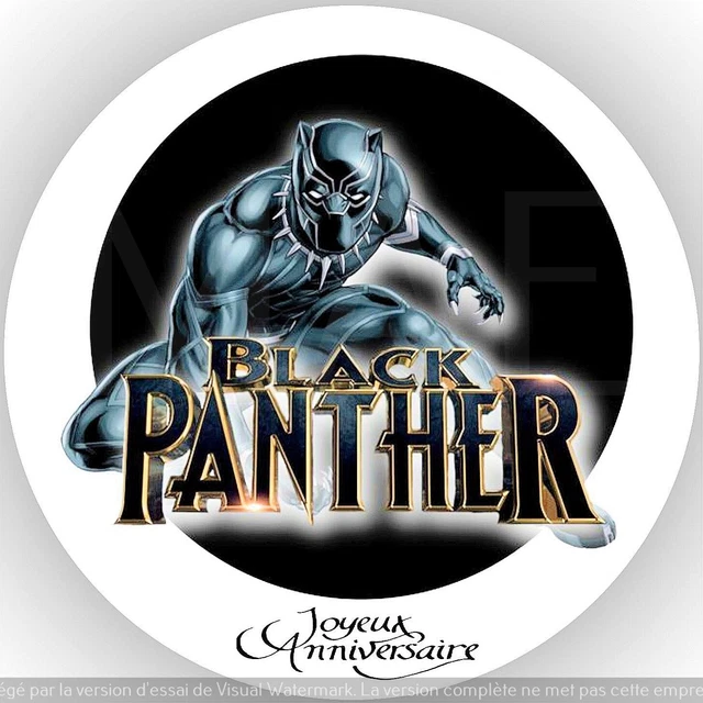 LA PANTHÈRE NOIRE. Décoration de gâteau comestible, Azyme, disque diamètre 20cm EUR 6,75 ...