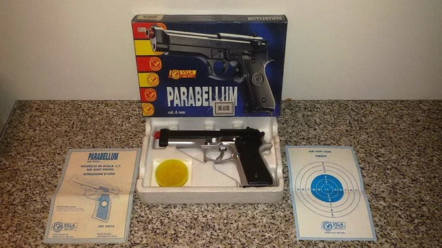 BOX PISTOLA PARABELLUM DE LUXE CALIBRO 6 mm VILLA ART.2615 NUOVA FONDO ...