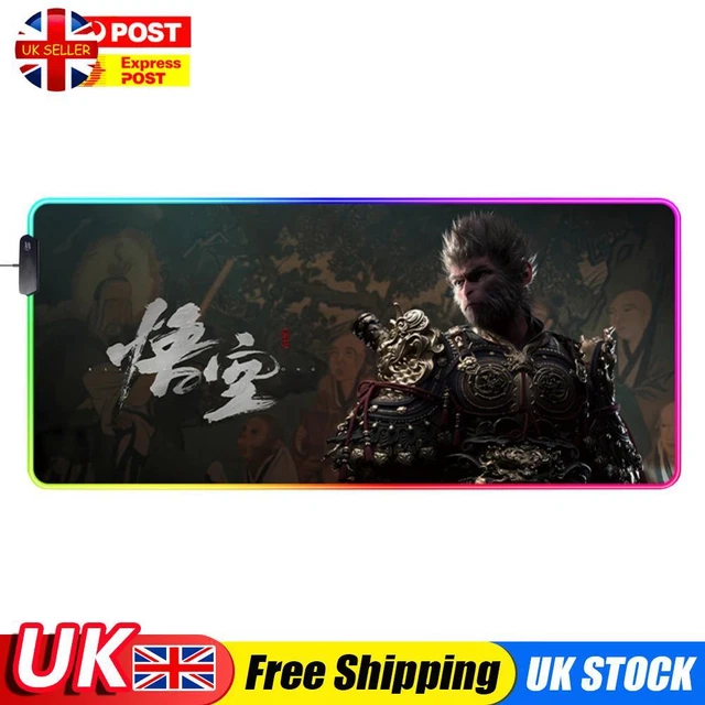 BLACK MYTH WUKONG RGB Laptop Desk Mat Large LED Big Mice Mat Non-Slip ...