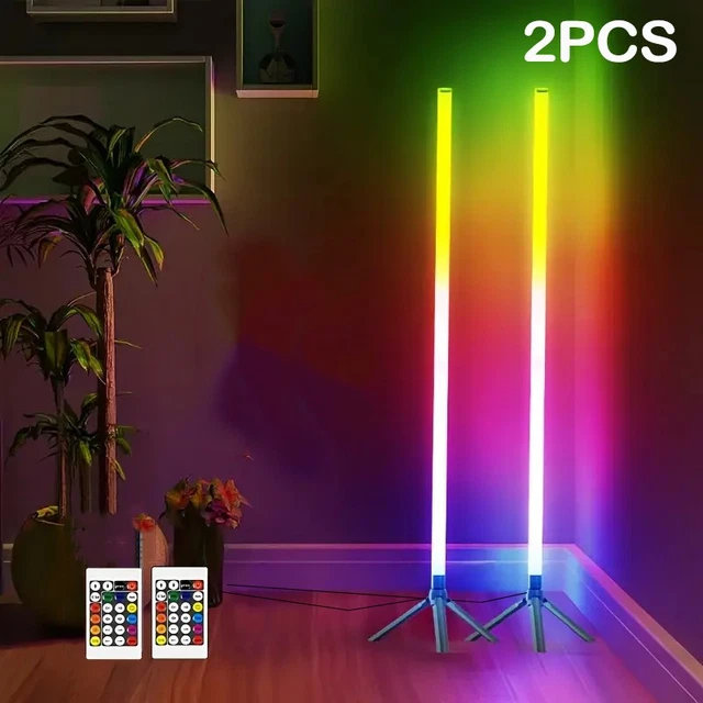 2PACK LED CORNER Floor Lamp Minimalist Mood Light 103CM Tall RGB Colour ...
