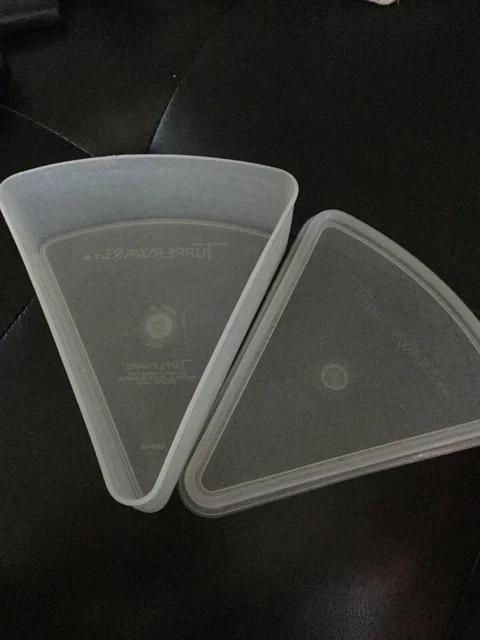 VINTAGE TUPPERWARE PIE Piece Wedge Clear white Container & Lid $5.84 ...