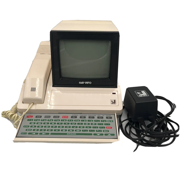 1986 HAV-INFO INTERCOM System Control CRT Monitor Keyboard Phone 4 ...