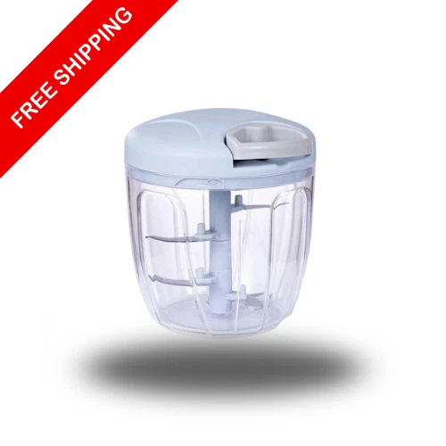 900ML PULL STRING Hand Chopper Manual Food Processor To Slice Blue £8. ...