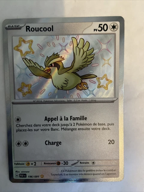 CARTE POKÉMON SHINY Roucool 196/091 - PAF Destinées de Paldéa EV4.5 FR EUR 2,99 - PicClick FR