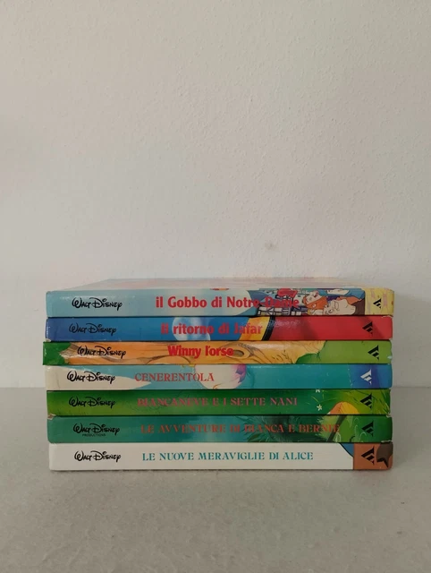 LOTTO 7 LIBRI serie DISNEYANA Walt Disney (Cenerentola, Gobbo Notre-Dam ...