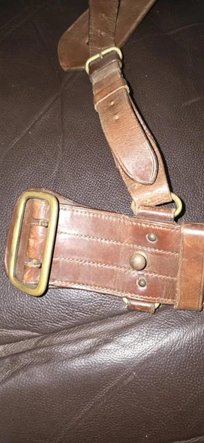 WW2 PERIOD BRITISH Army Officers Brown Leather Sam Browne Belt £73.47 ...