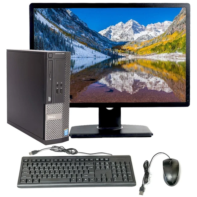 DELL DESKTOP COMPUTER PC Core i3 OptiPlex 16GB 1TB HD 22in LCD Windows ...