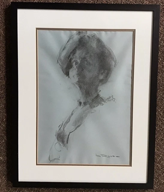 HAL REED - Charcoal Drawing, Portrait of a Woman #2 £174.57 - PicClick UK