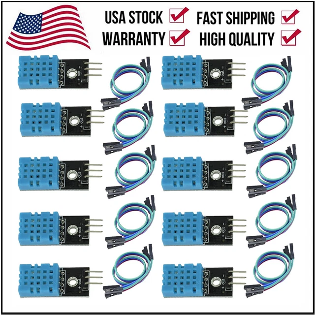 10PCS DHT11 TEMPERATURE and Relative Humidity Sensor Module for arduino ...
