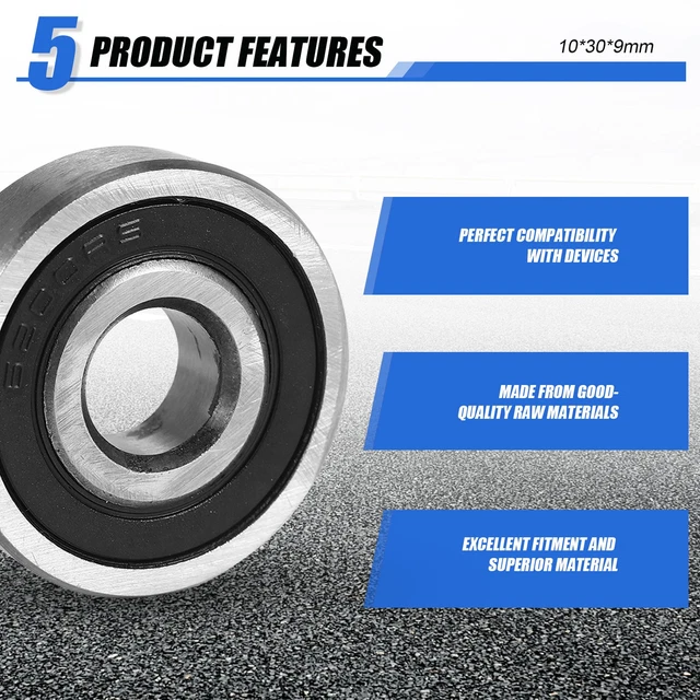 6200RS SHIELDED SINGLE row deep groove bearing 10mm x 30mm x 9mm 2 ...