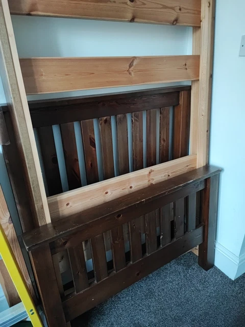 WOOD SINGLE BED Frame and Mattress £21.50 - PicClick UK
