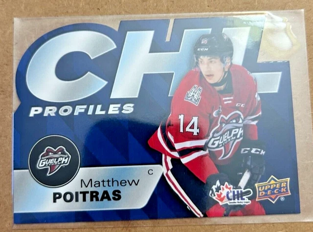 MATTHEW POITRAS 2021-22 Upper Deck CHL Profiles #PR-11 Boston Bruins ...