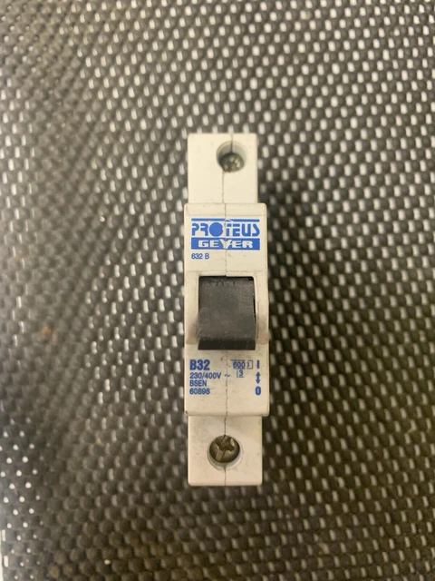PROTEUS GEYER 632B1 B32 32A Type B Sp Mcb 6000 32 Amp Bsen 60898 ...