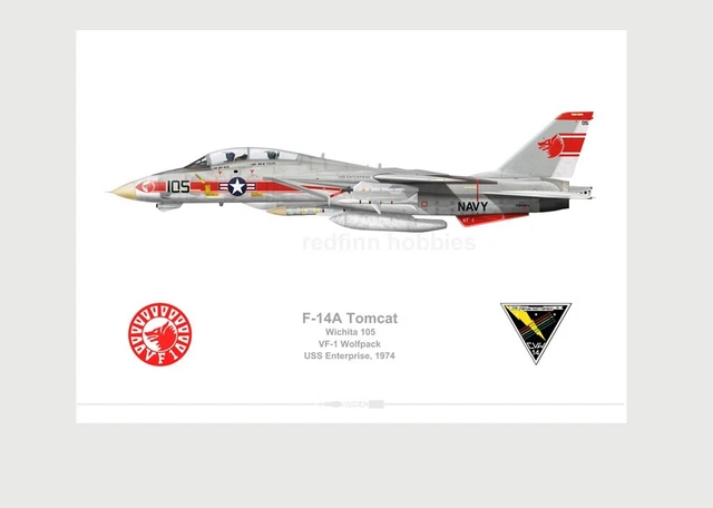 WARHEAD ILLUSTRATED SE F-14A Tomcat VF-1 Wolfpack Wichita 105 Aircraft ...
