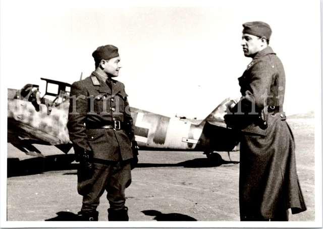 T033 FOTO WEHRMACHT Archiv Repro Luftwaffe Flugzeug Me109 camo JG53 ...
