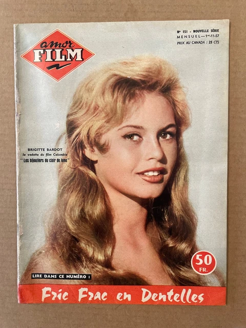 BRIGITTE BARDOT : Amor Film numéro 157 (novembre 1957) - BE EUR 24,99 ...