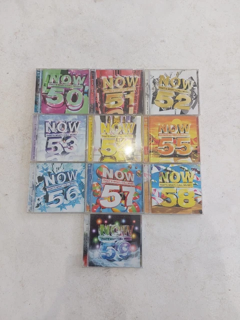 NOW THATS WHAT I call music CD bundle No's 50-59 All cds and case's in ...