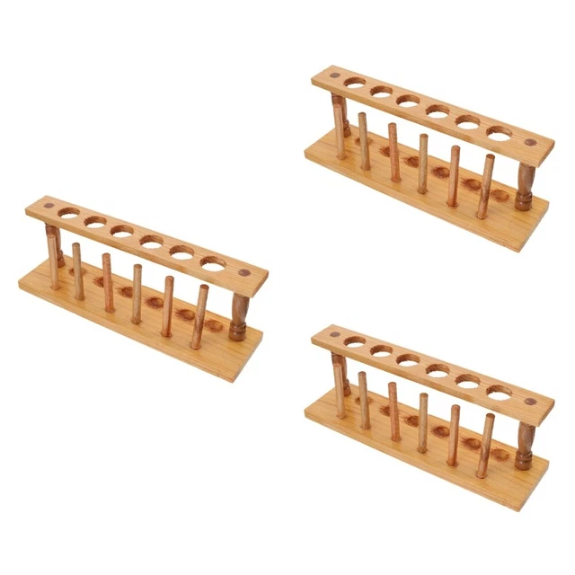 3 PCS WOOD Test Tube Rack Science Holder Lab Racks Chemistry £19.25 ...