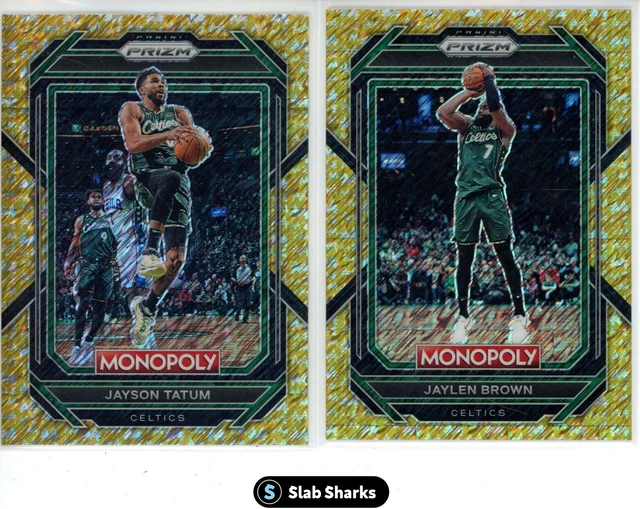 2022 PANINI PRIZM Monopoly Jayson Tatum & Jaylen Brown Gold Shimmer ...