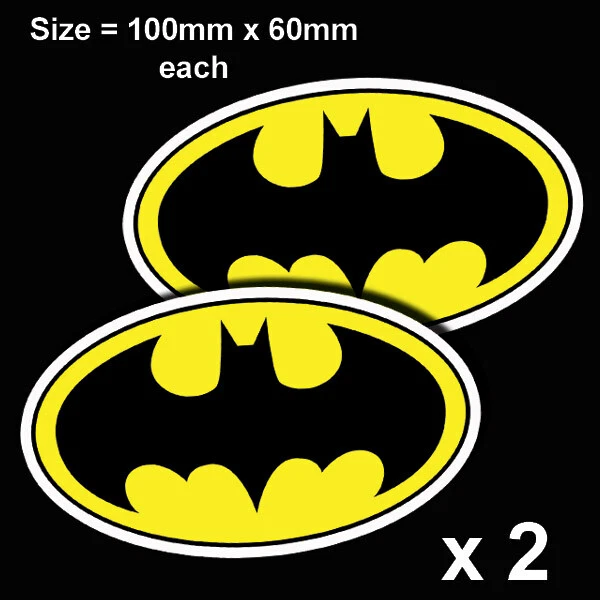 2 X BATMAN Stickers 100Mm Wide Logo Vinyl Van Motorbike Skateboard Car ...