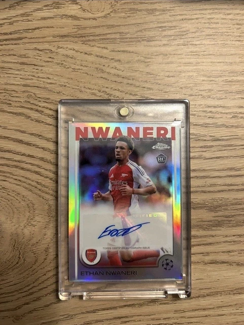 ETHAN NWANERI 2024-25 Topps Chrome UCC Rookie Base Autograph RC £42.00 ...