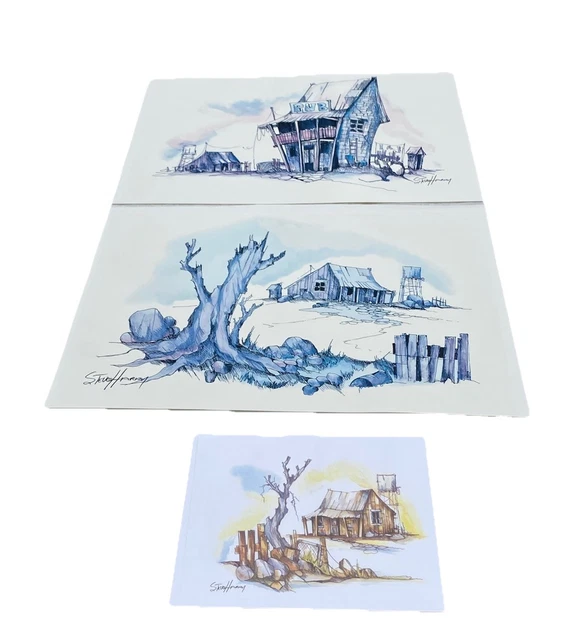 STEVE HARDY PRINTS X3 Australian Artist Landscape Watercolour $60.00 ...