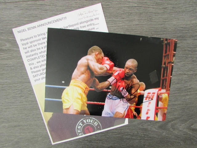 NIGEL BENN BRITISH Boxer Boxing World Champion Original Hand Signed ...