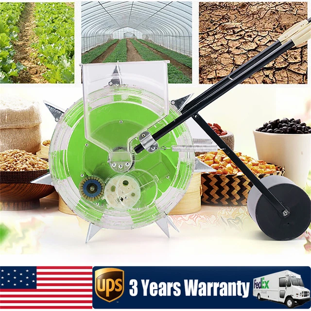 HAND-PUSH ROLLER SEEDER Peanut Corn Fertilizer Applicator Manual Seed ...