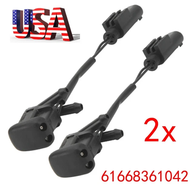 2X WINDSHIELD WASHER Nozzle Heated Dual Inlet Squirter Jet For BMW E39 ...