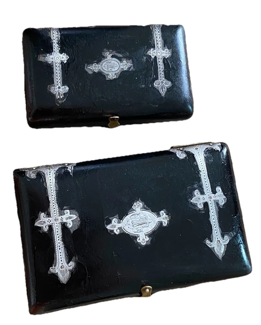 DEUX OBJETS NAPOLÉON III en bois norci et incrustation argent EUR 65,00 - PicClick FR