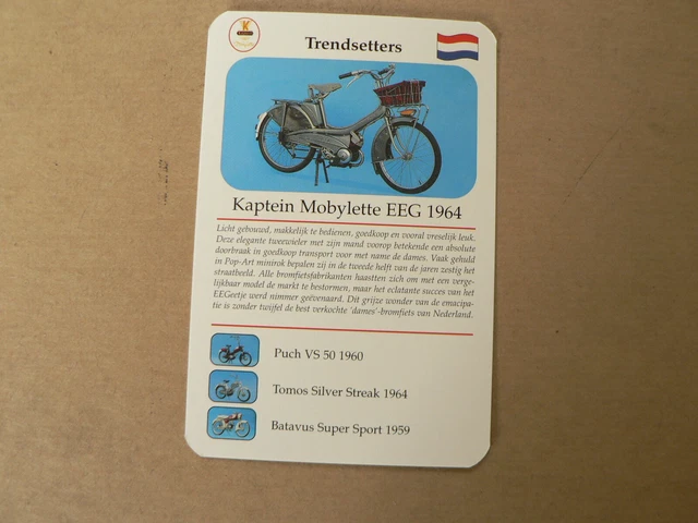 BROMFIETS MOPED KAPTEIN Mobylette Eeg 1964 Kwartet Kaart, Quartett Card ...
