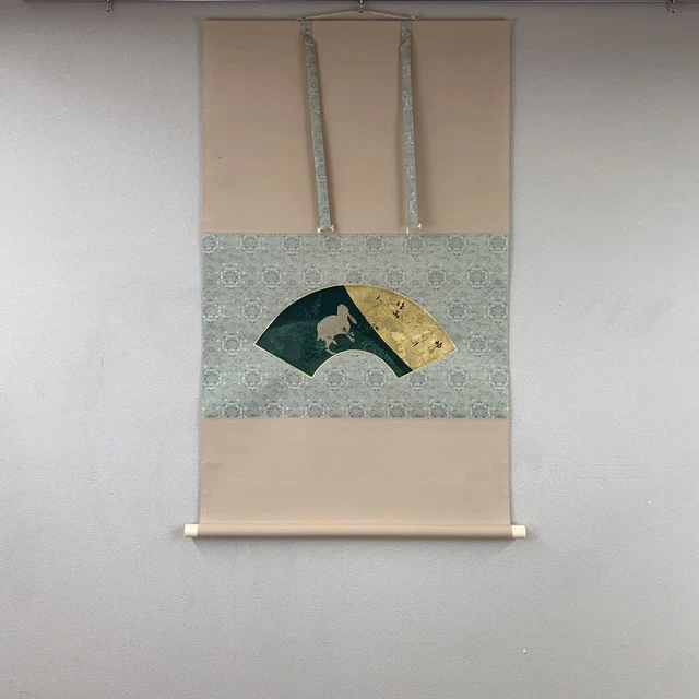 HANGING SCROLL BY Hon'Ami Koetsu, Fan-Faced Moon Rabbit, Woodblock ...