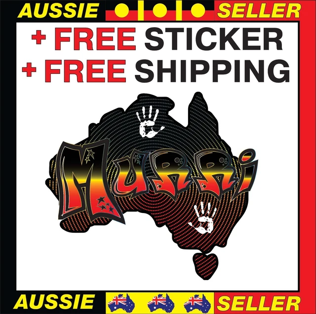 ABORIGINAL FLAG MURRI Australian Map Sticker NAIDOC BONUS STICKER ...