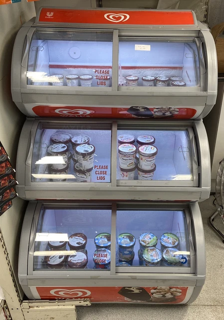 WALLS BRANDED ICE cream freezer (Large) 3-tier, LED lights Tubs Cone £ ...