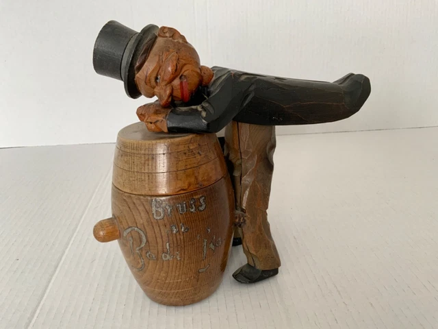 VINTAGE ANRI MECHANICAL Music Box Cigarette Tobacco Humidor Drunk On A ...