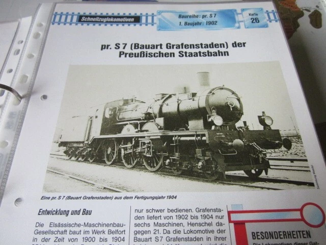 DEUTSCHE DAMPFLOKS MIT Risszeichnung S26 pr S 7 PreußenBauart ...