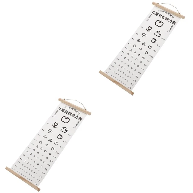 2 COUNT VISUAL Examination Chart Eye for Children Wall Testing Anti ...