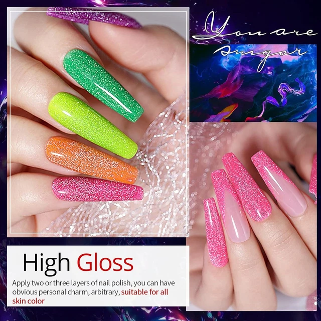 UR SUGAR UV Nagellack Neon Glitzer Shellac Set, 6 Farben Reflechissant ...