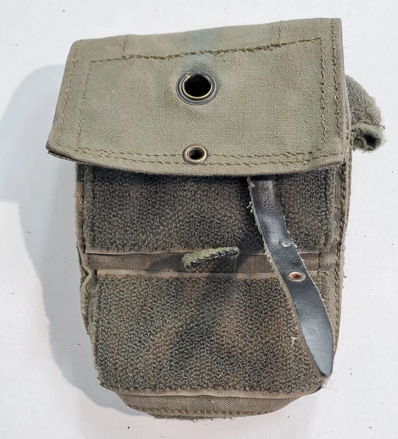 GENUINE SURPLUS FRENCH Army Single Ammo Webbing Pouch Vintage Canvas ...